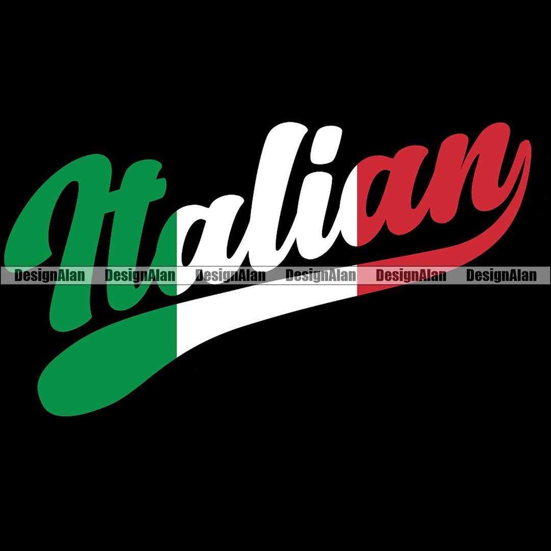 Italian Italy Sicily Flag Cursive Swoosh Sport Text Ethnic - Etsy