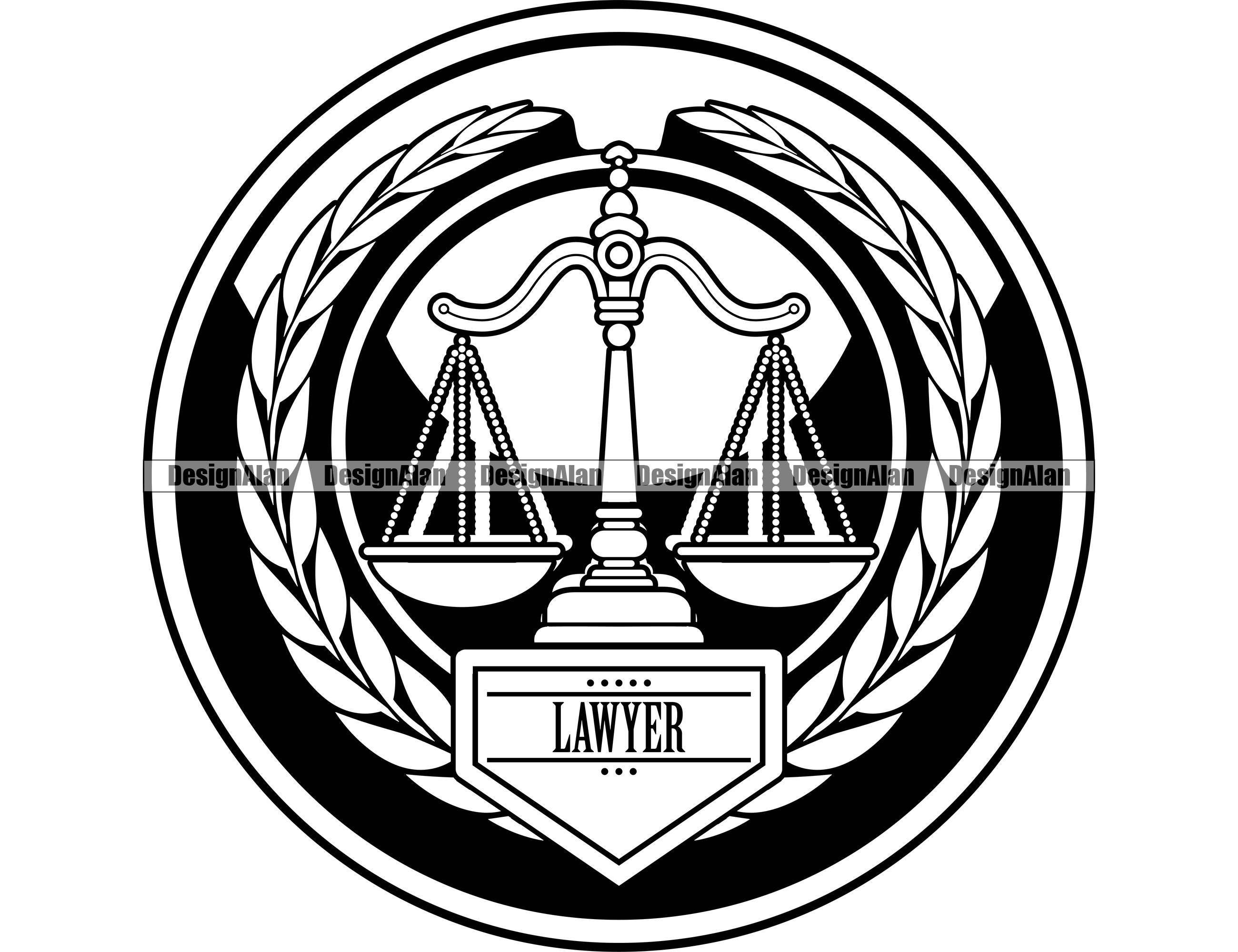 Lawyer Emblem Law Scales of Justice Legal Office Attorney Business ...