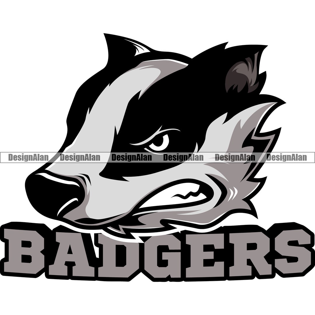 Badger School Mascot Sports Team Angry Animal Teeth Cartoon Character ...