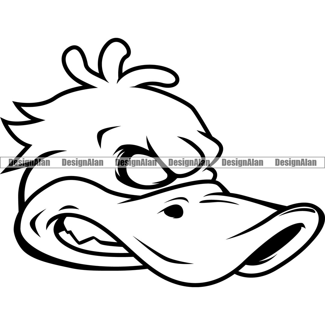 Duck School Mascot Sports Team League Fantasy Cartoon Character Angry ...