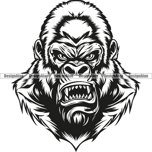 Silverback Gorilla Svg - Etsy