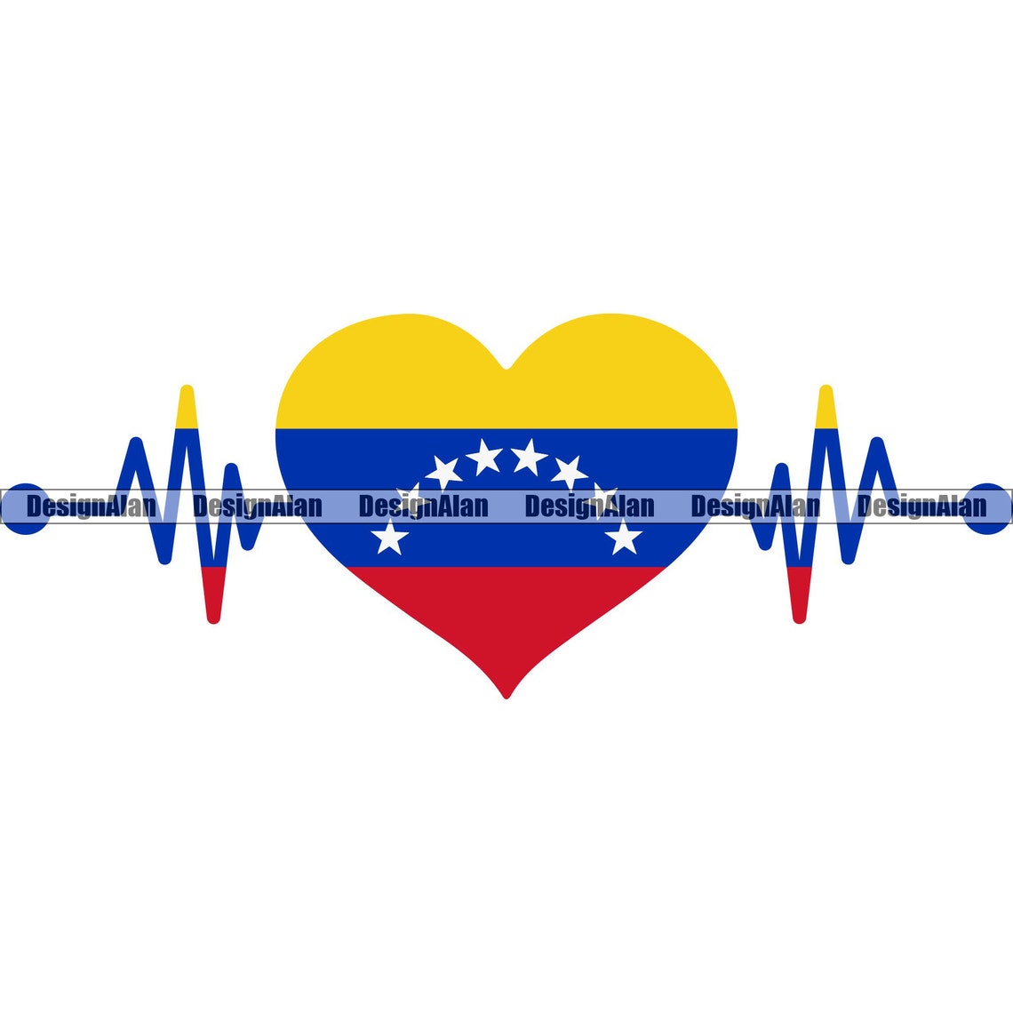 Venezuela Venezuelan Heartbeat Heart Ethnic EKG Wave Love Spanish ...