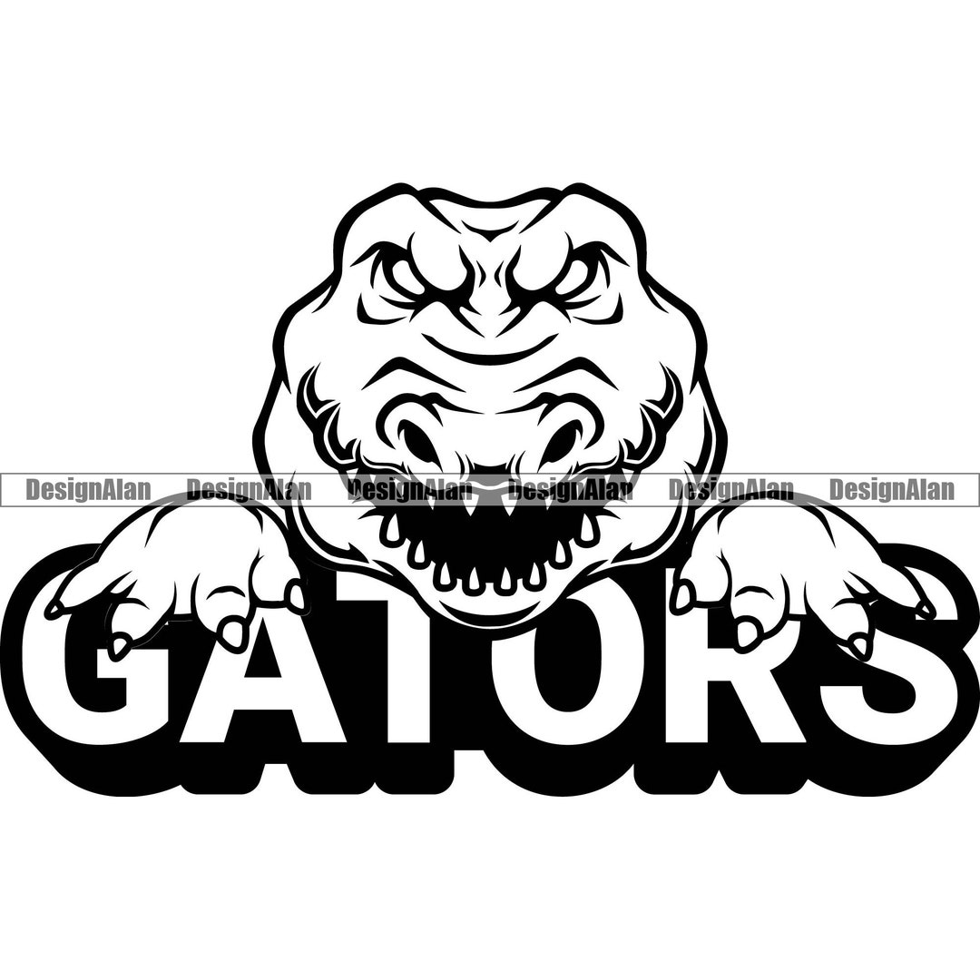 Alligator Gator Mascot School Sports Team Emblem Mean Animal Teeth ...