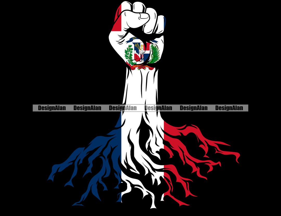 Dominican Republic Flag Fist Hand Family Roots Born Ethnic Proud ...