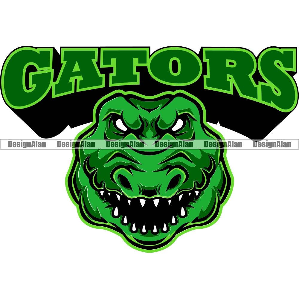 Gator Alligator Design Bundle: Mascot Logo Graphics (SVG, PNG, JPG Cut ...