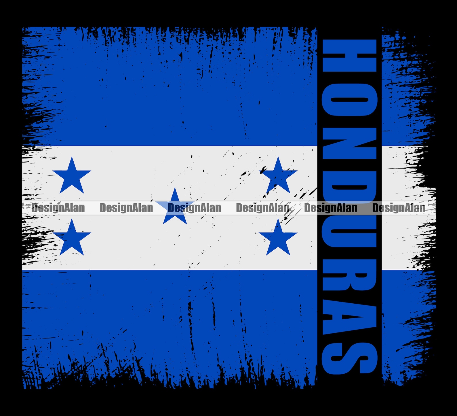 Honduras Honduran Distressed Torn Ripped Rip Flag Text Word Proud ...