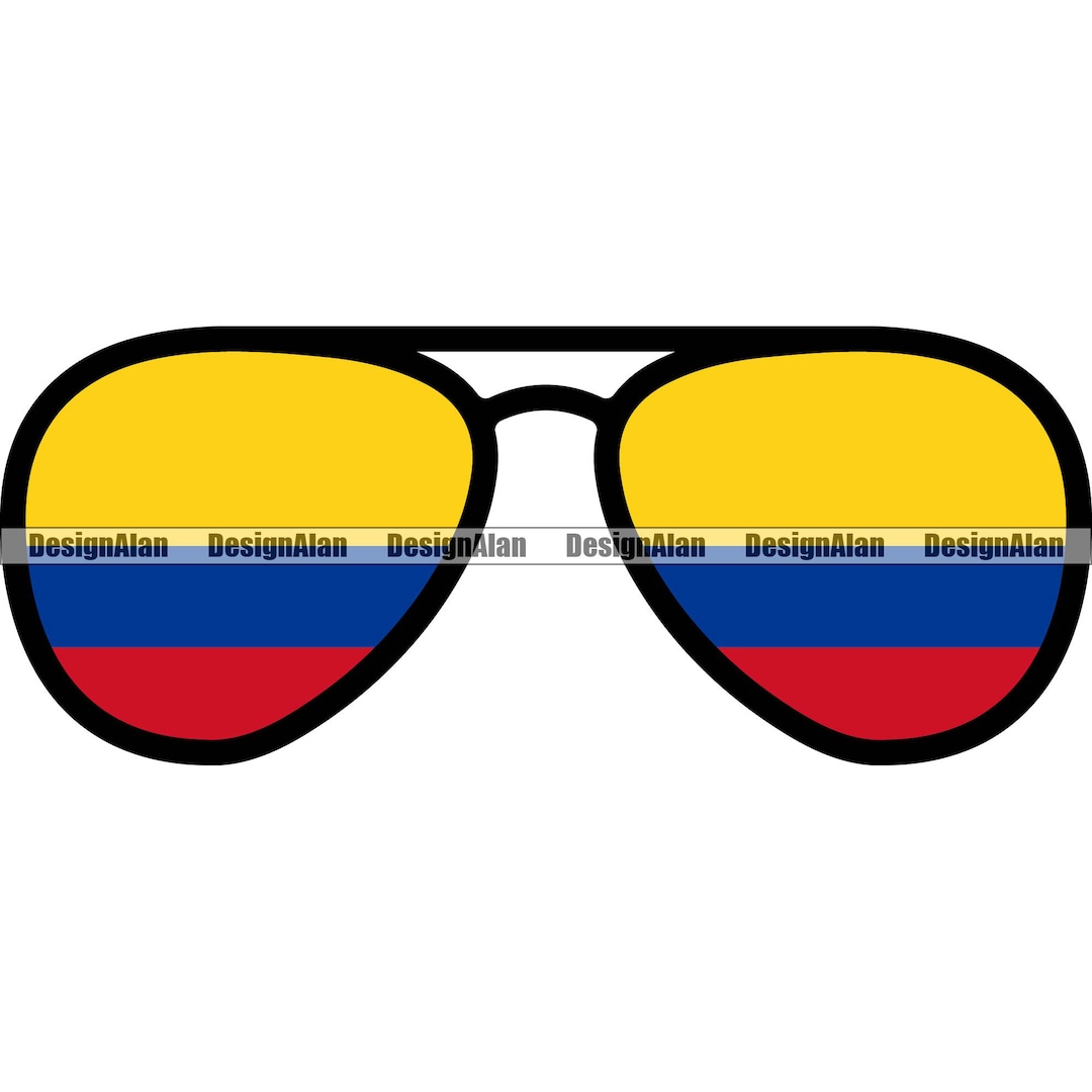 Colombia Flag Sunglasses Lens Reflection Spanish Clothing Accessory ...