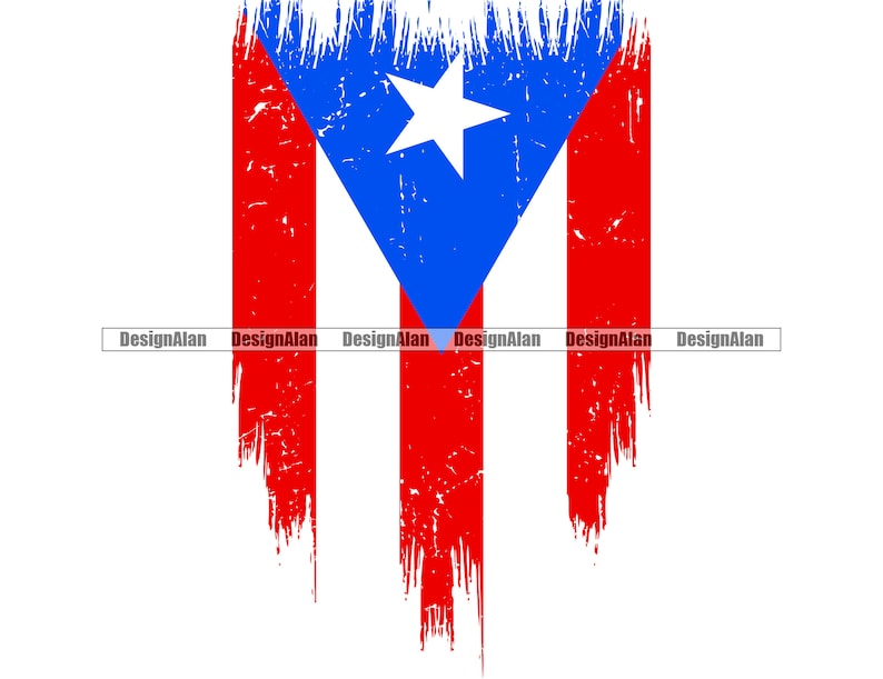 Puerto Rico Rican Flag Distressed Ripped Torn Grunge Spanish Latino ...