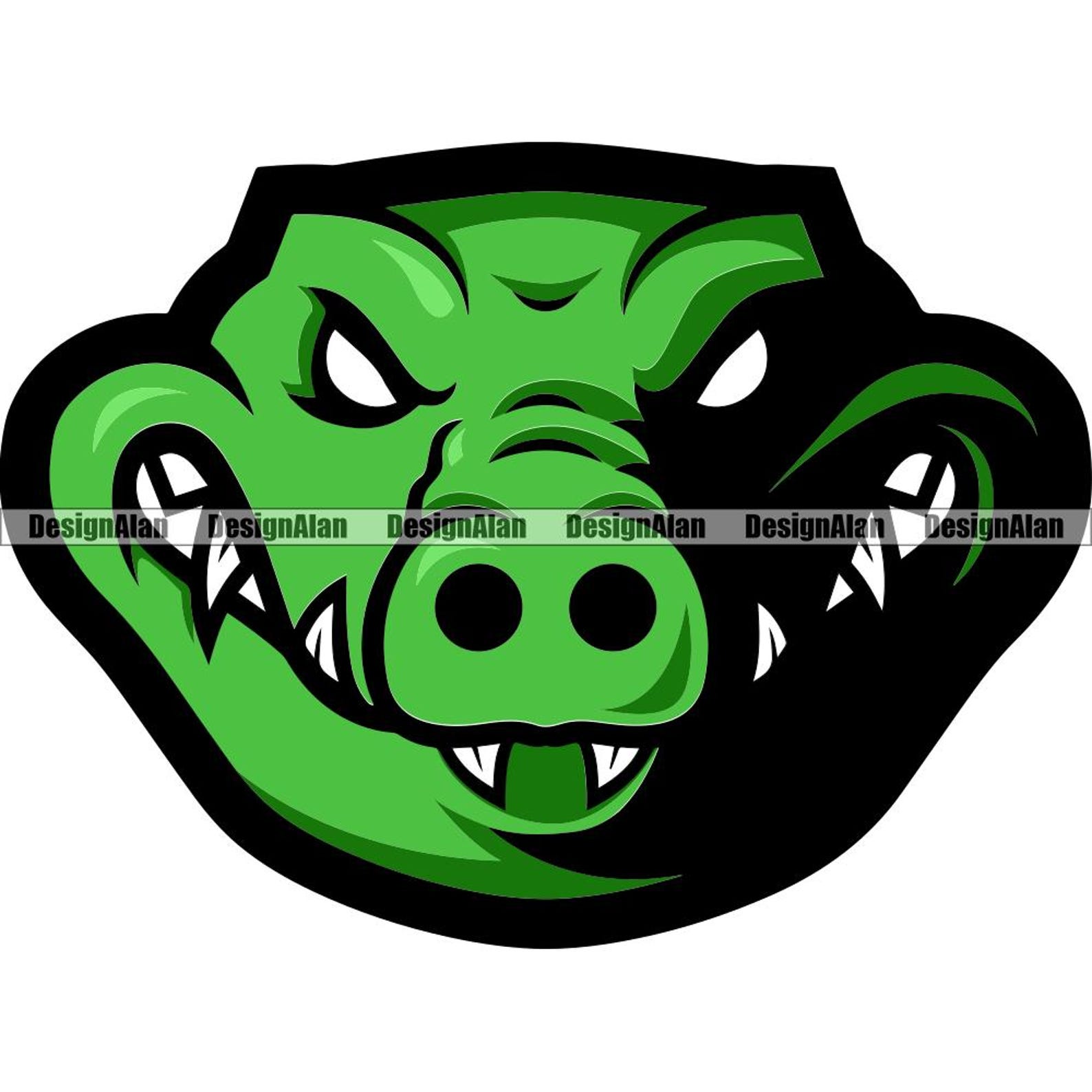 Gator Alligator Design Bundle: Mascot Logo Graphics (SVG, PNG, JPG Cut ...