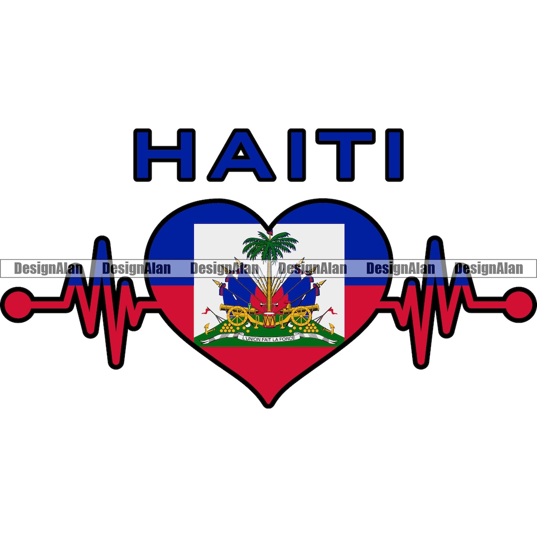 Haiti Haitian Creole Heartbeat Human Heart Love Ethnic EKG Wave Proud ...