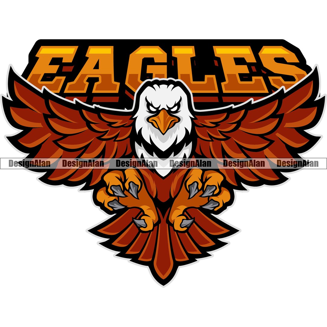 American Bald Eagle School Mascot Sports Team League Bird Wings Claws ...