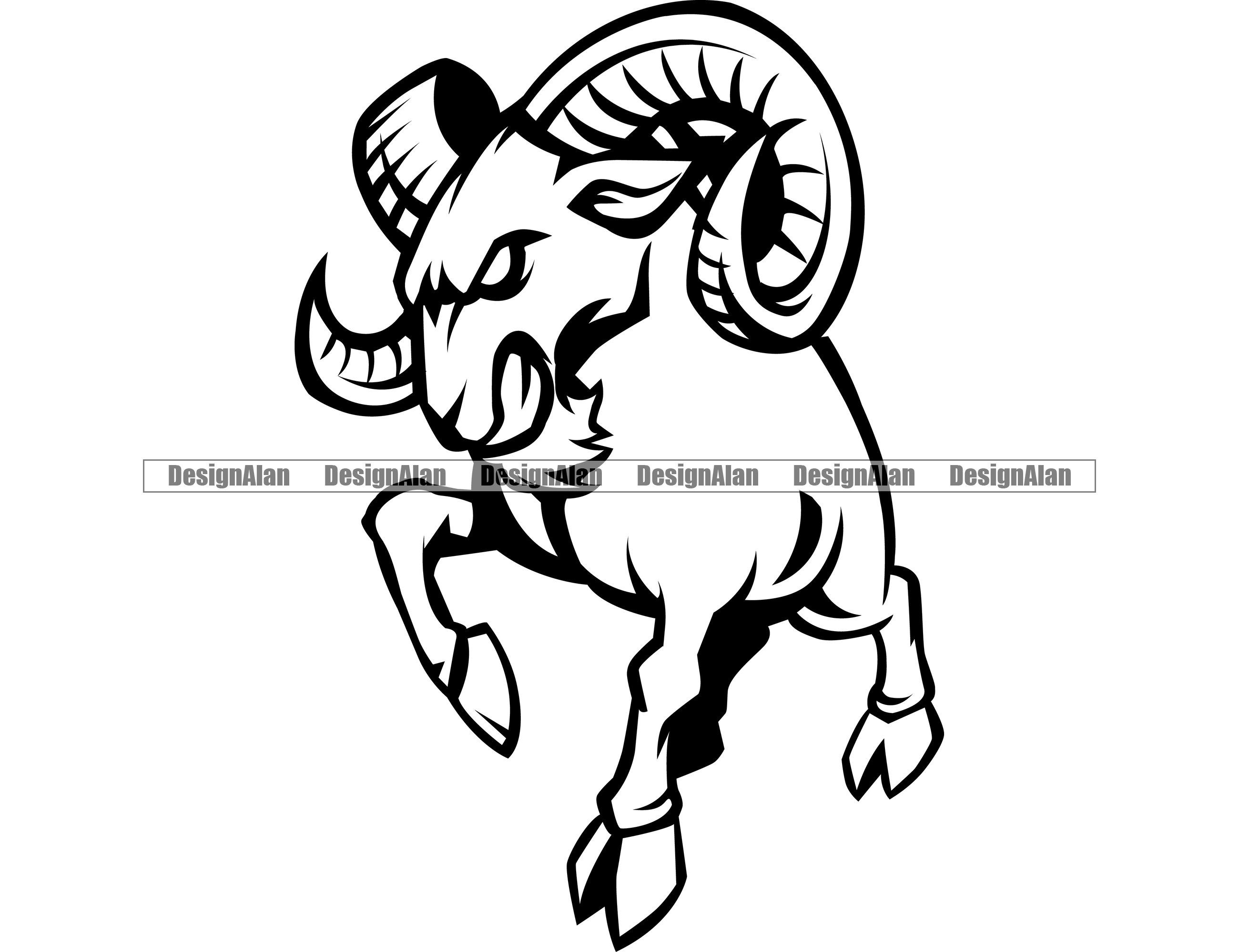 Ram School Mascot Sports Team Fantasy League Cartoon Character - Etsy
