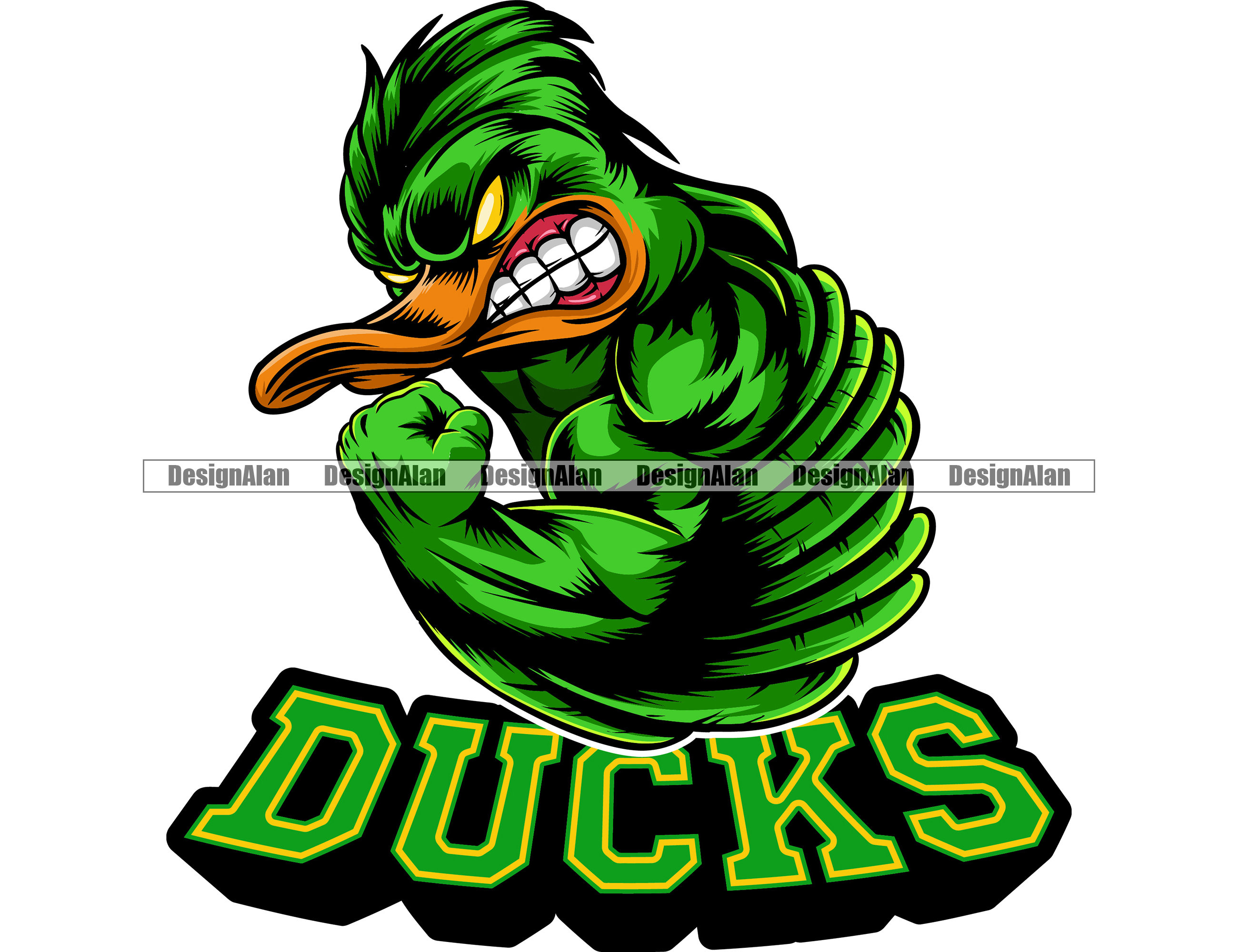Duck School Mascot Sports Team Fantasy Cartoon Character Angry Bird ...