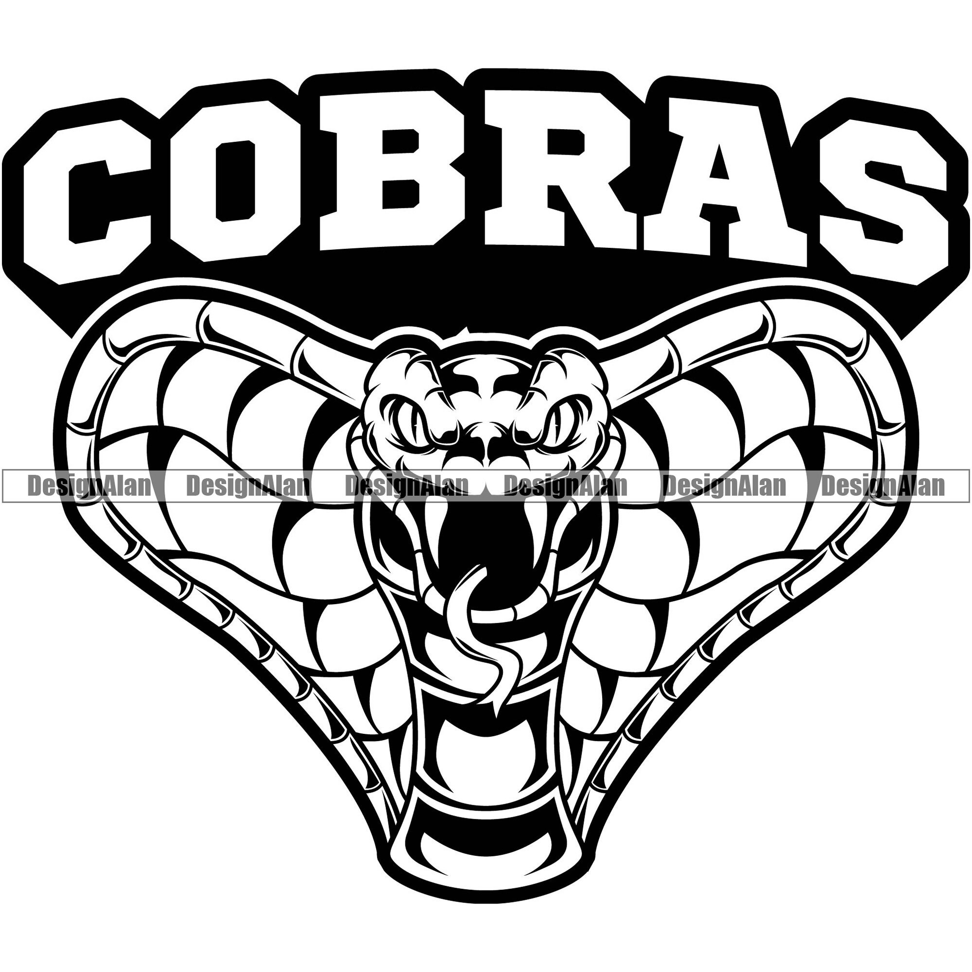 Cobra Snake School Mascot Sports Team Cartoon Character Angry Mean ...