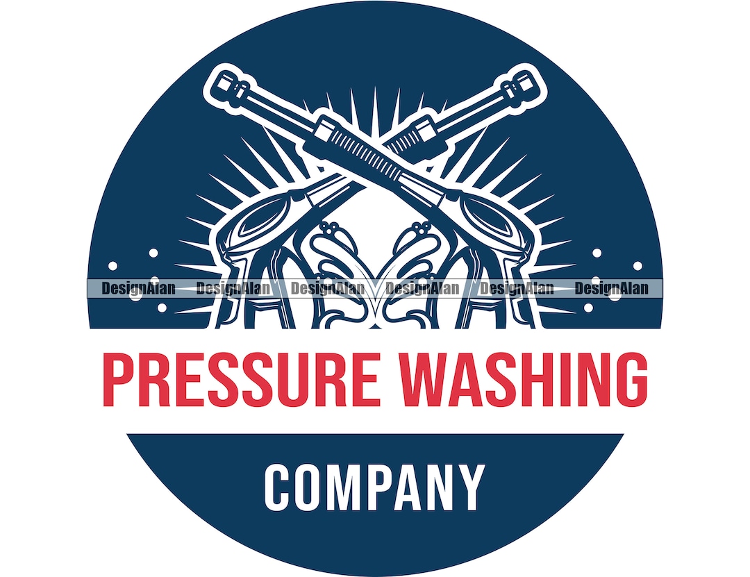 Pressure Washing Company Emblem Business House Home Clean Water ...