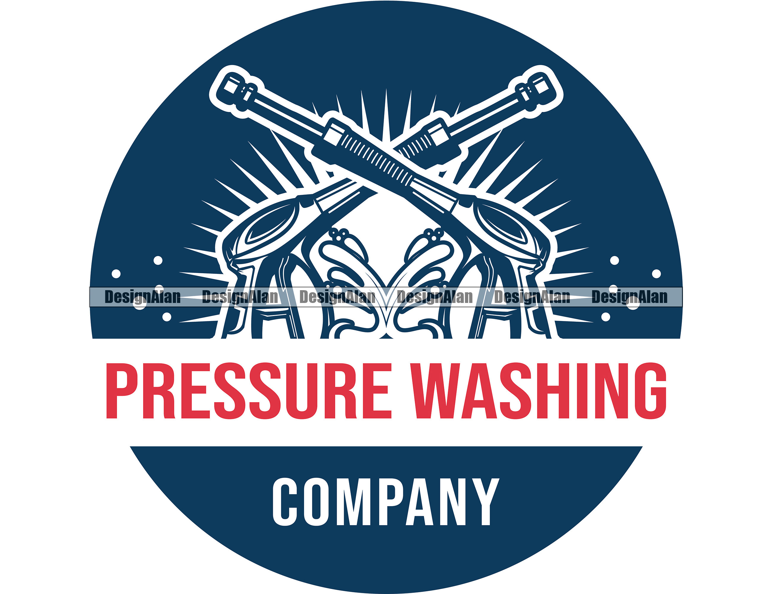 Pressure Washing Company Emblem Business House Home Clean Water ...