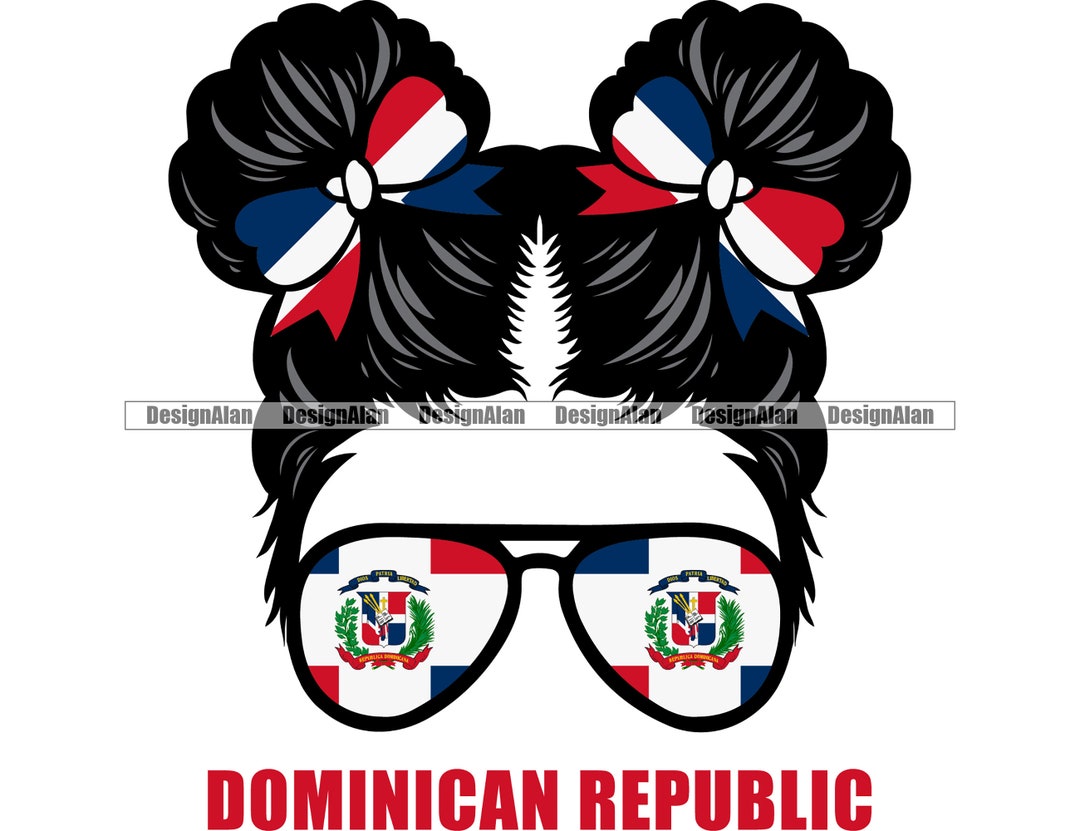 Dominican Republic Woman Hair Bow Sunglasses Flag Sexy Female Girl ...
