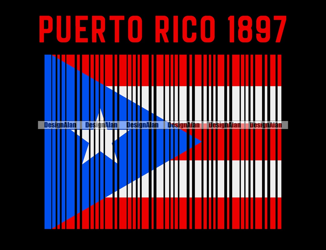 Puerto Rico Rican Flag UPC Bar Code 1897 Debute Pride Proud Love ...