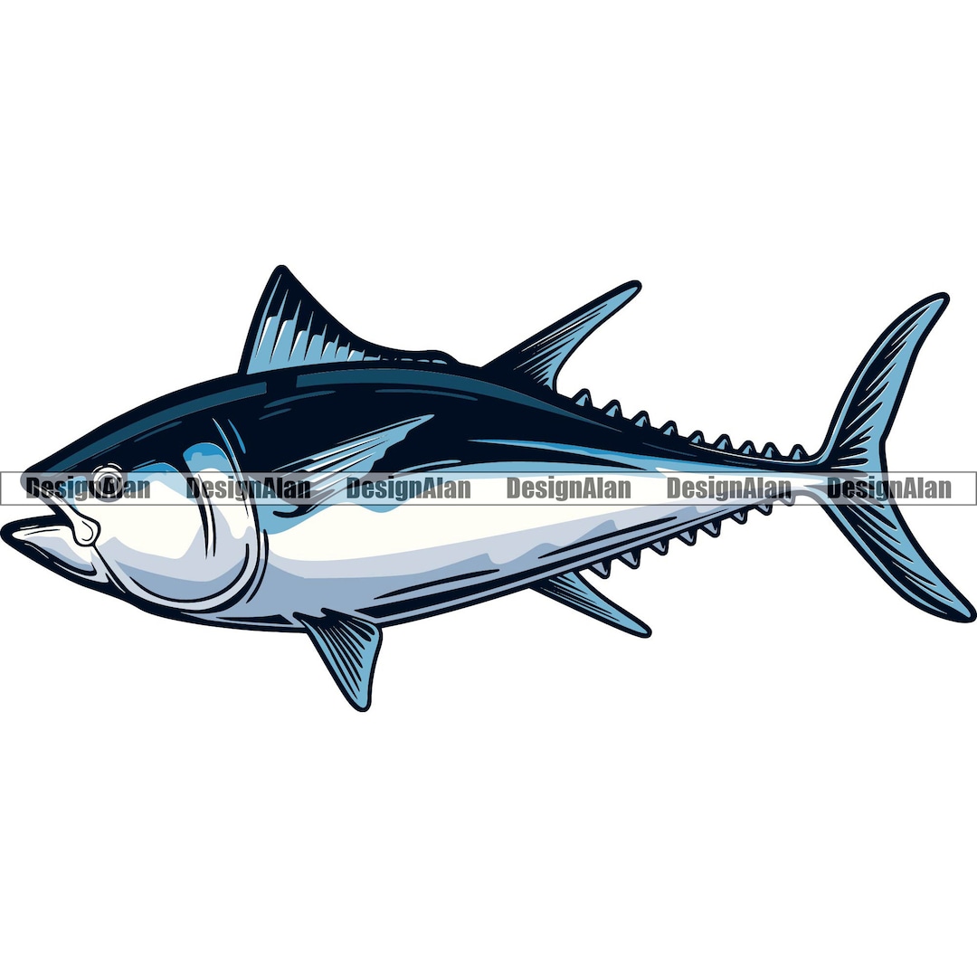 Bluefin Tuna Fish Fishing Fisherman Badge Emblem Sport Ocean Deep Sea ...