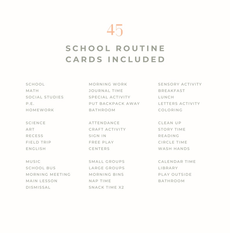 Editable Daily Routine, School & Chore Cards, Kindergarten Schedule ...
