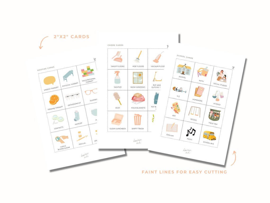 Editable Daily Routine, School & Chore Cards, Kindergarten Schedule ...