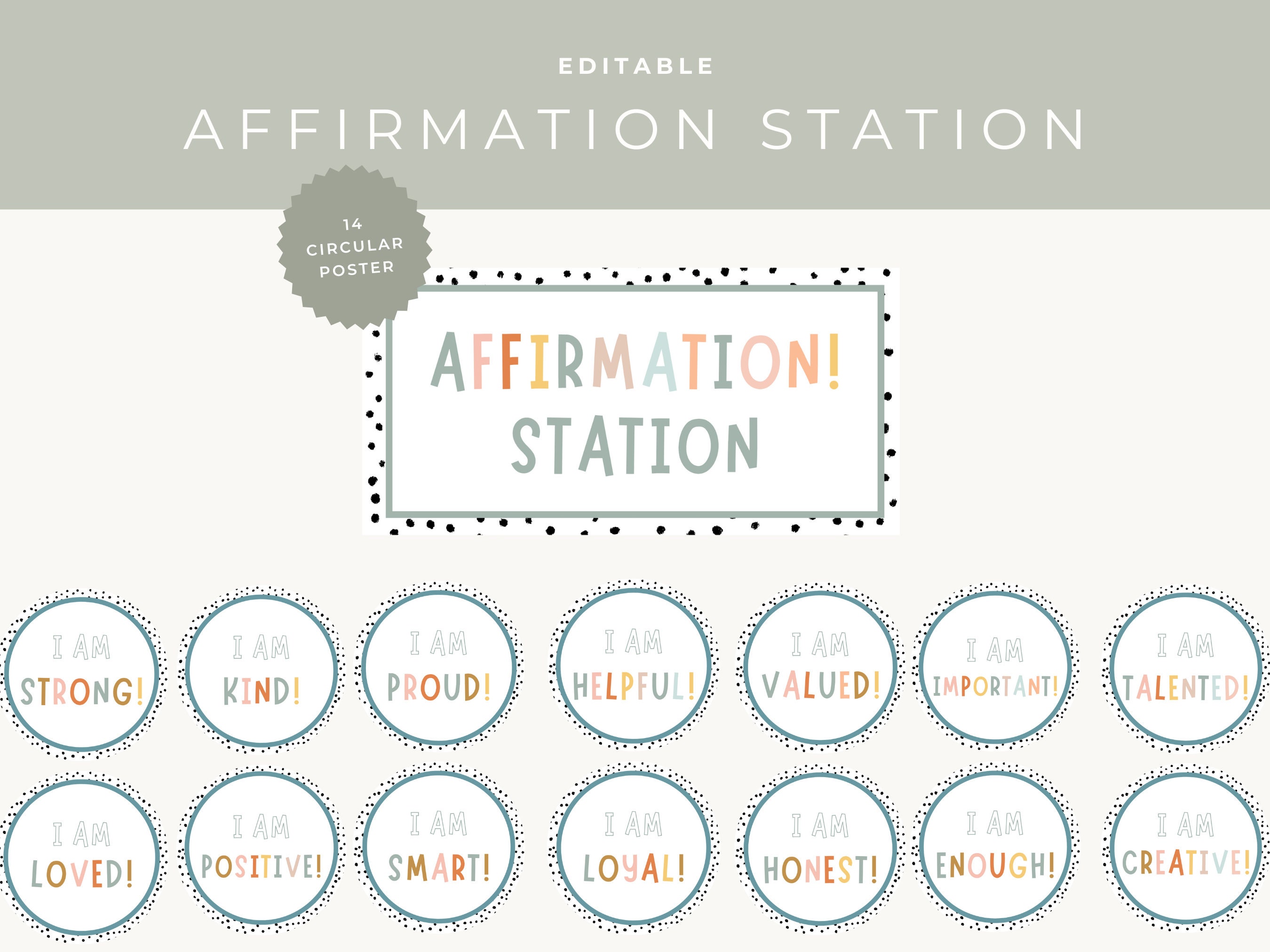 Editable Affirmation Station Posters, Bulletin Board Display ...