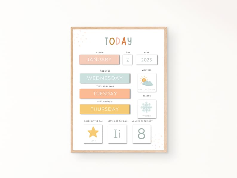 Daily Morning Board, Circle Time, Calendar, Printable, Homeschool ...