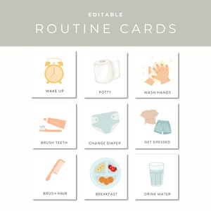 Editable Daily Routine Cards & Chart, Toddler Daily Schedule, Chore ...