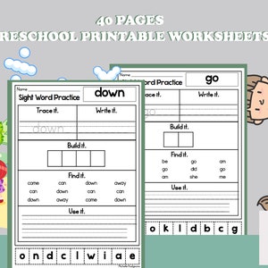 Preschool Pre-k Kindergarten Learning Bundle Activity Worksheets ...