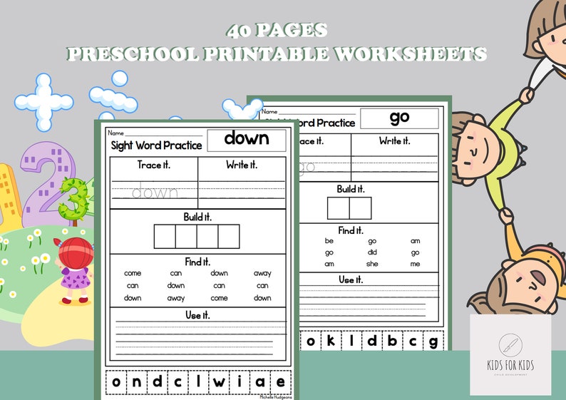 Preschool Pre-k Kindergarten Learning Bundle Activity Worksheets ...