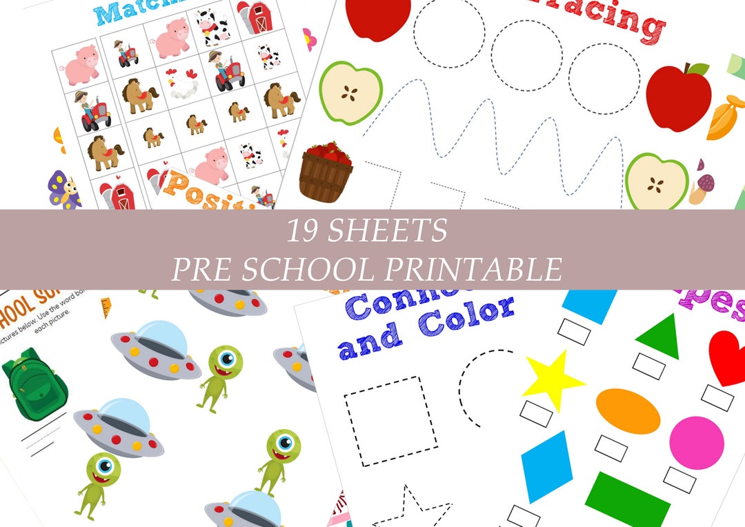 Preschool Pre-k Kindergarten Learning Bundle Activity Worksheets ...
