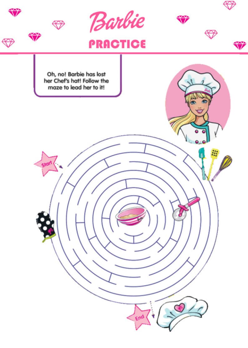 Barbie Preschool Pre-k Kindergarten Learning Bundle Activity Worksheets ...