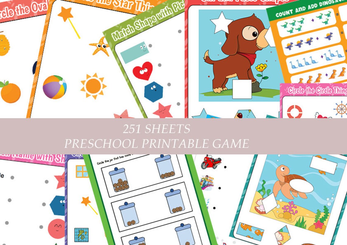 Preschool Pre-k Kindergarten Learning Bundle Activity Worksheets ...