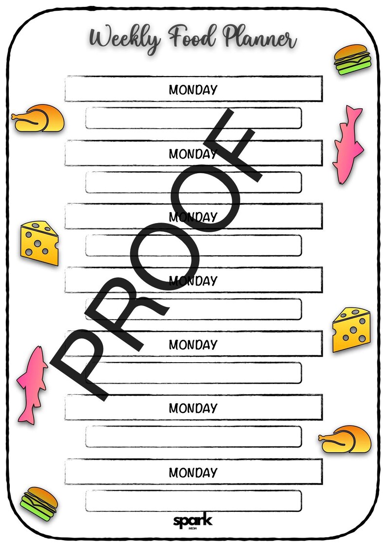 Weekly Food Planner Printable! - Etsy