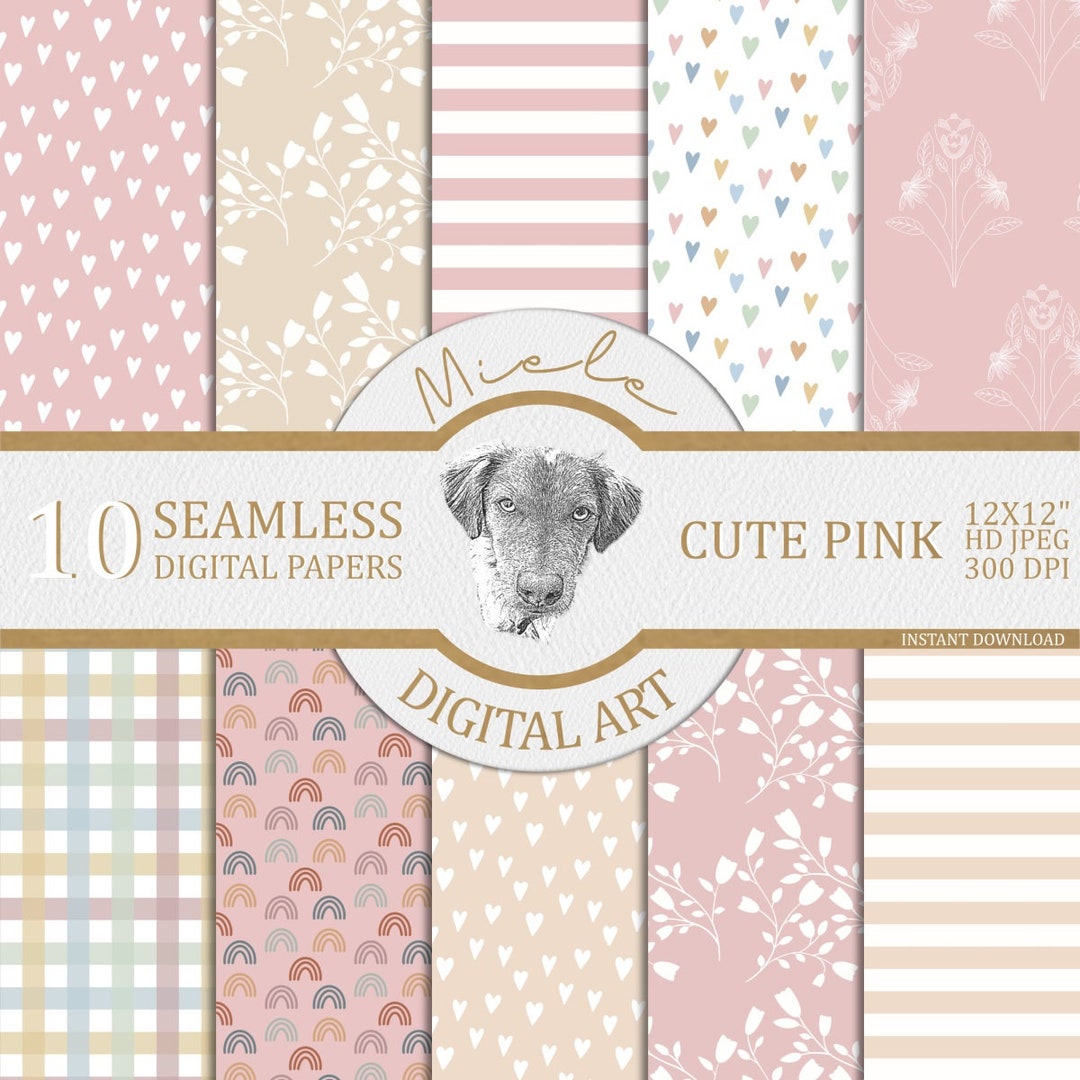 10 Seamless Digital Paper, Pastel Digital Pattern, Scrapbook Paper ...