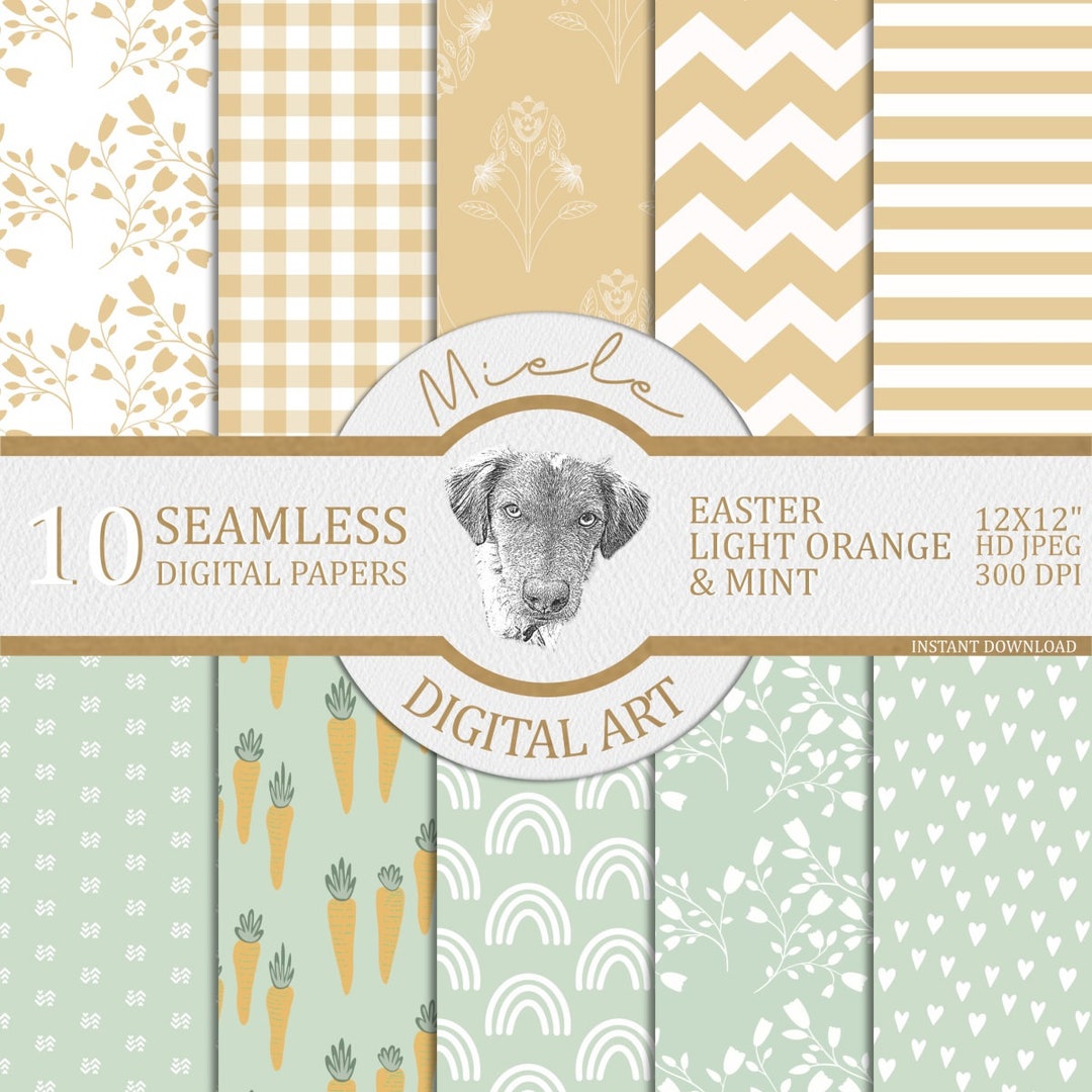 10 Seamless Digital Paper, Pastel Digital Pattern, Scrapbook Paper ...