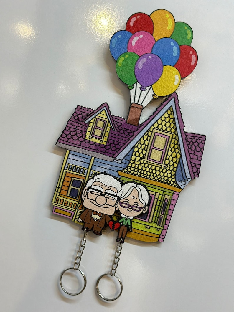 Up Keychain Hanger Physical Couple Key, Free Personalized Tote Bag ...