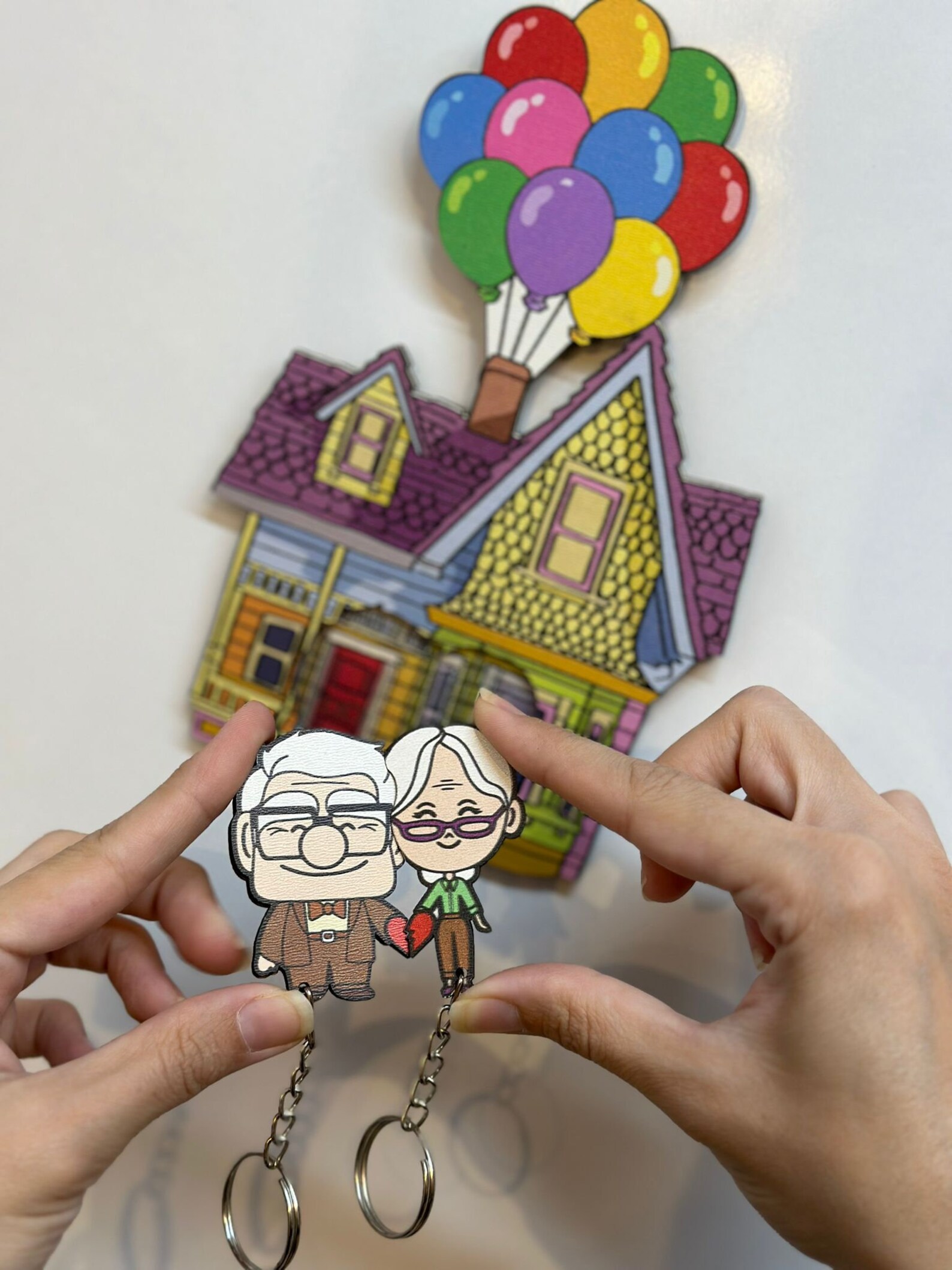 Up Keychain Hanger Physical Couple Key, Free Personalized Tote Bag ...