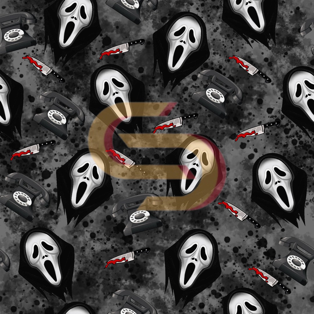 Ghost Face Seamless Pattern, Spooky Horror Repeat Design, Fabric File ...