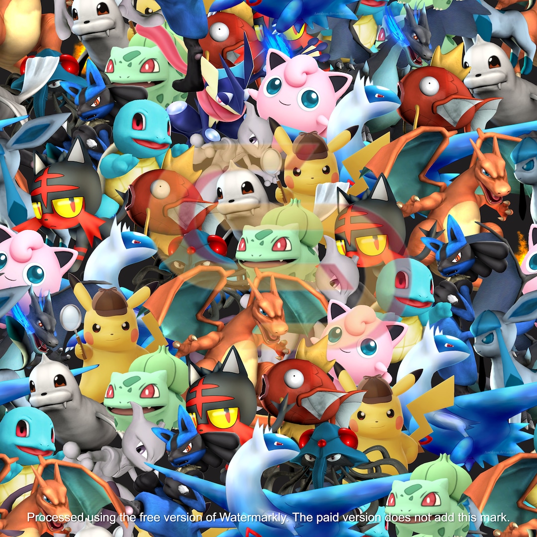 Pokemon Seamless Pattern, Cartoon Seamless Pattern, Fabric Sublimation ...