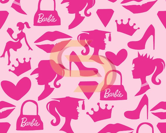 Barbie Seamless Pattern Design, Doll Seamless Pattern, Personized Gifts ...