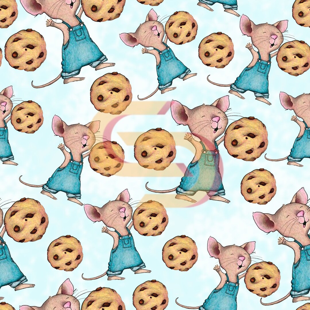 Mouse and Cookie Seamless Pattern Hand Made Design Fabric Design - Etsy