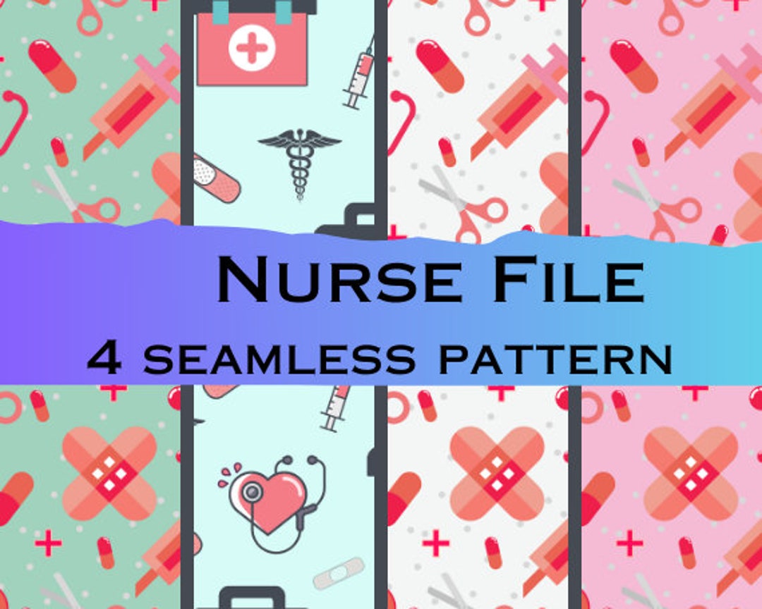 Nurse File Digital Seamless Pattern, Medical Seamless Pattern, Dentist ...
