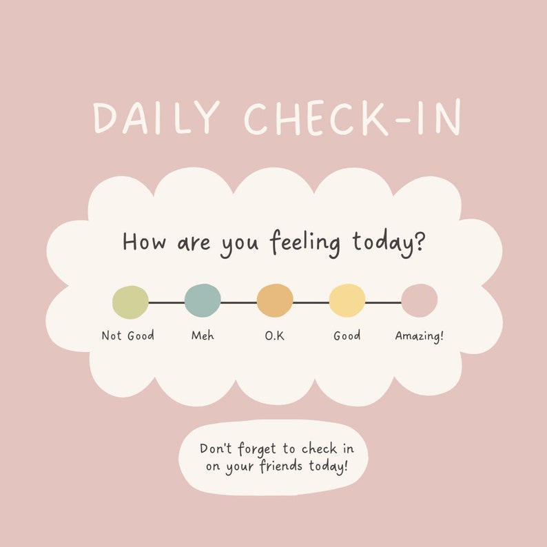 Daily Check in - Mental Health Digital Download - Etsy