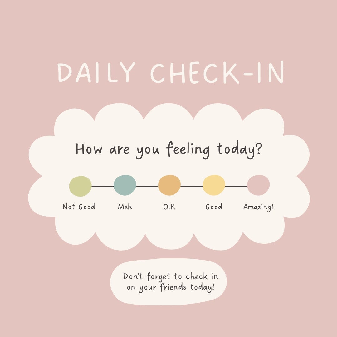 Daily Check in - Mental Health Digital Download - Etsy