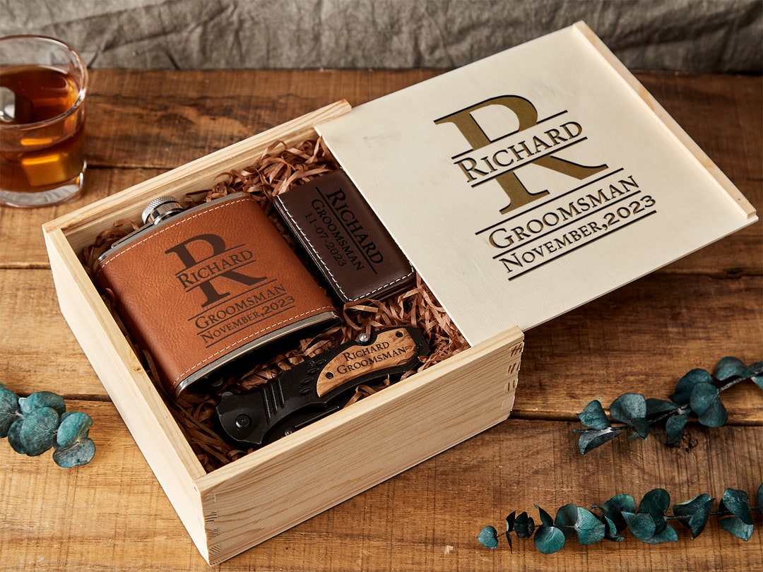 Groomsman Wooden Gift Box-custom Groomsman Gift Box Set-custom ...