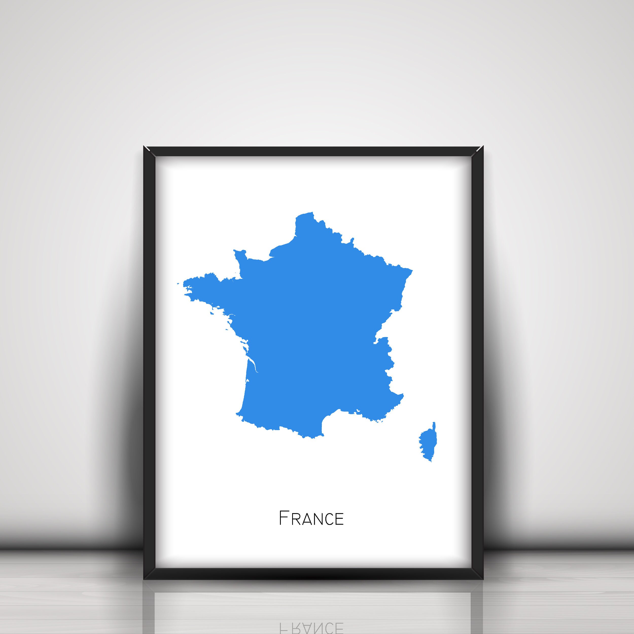 Map of France, Printable, Blue, Digital Download, French, High ...