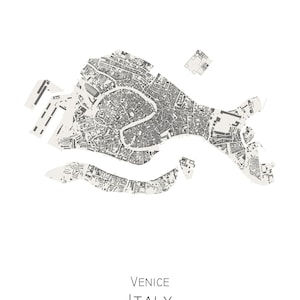 Map of Venice, Italy, Printable, Blue, Digital Download, Italian ...