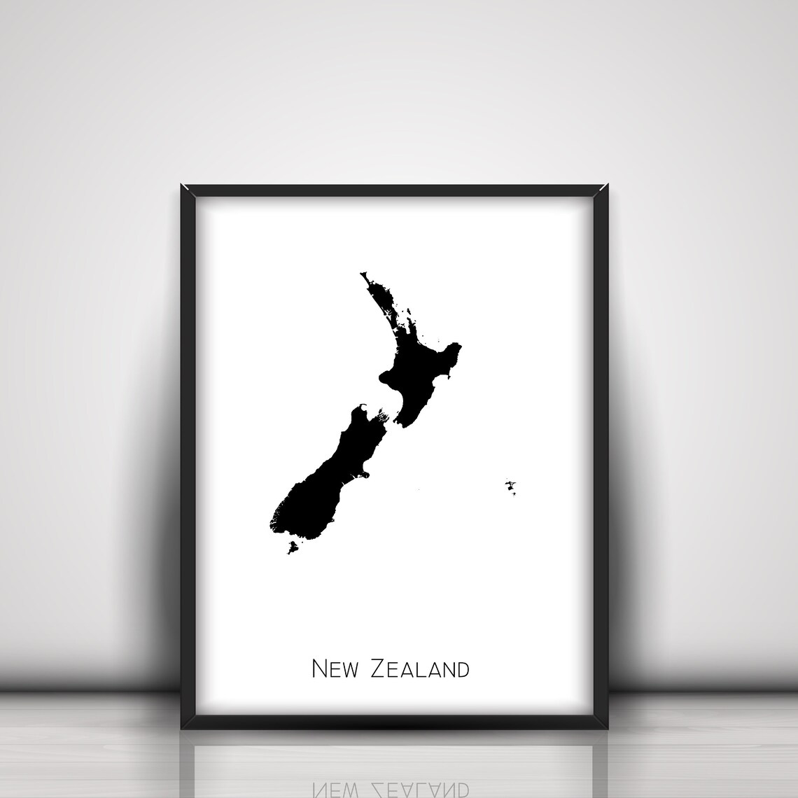 Map of New Zealand Printable Black Digital Download High - Etsy