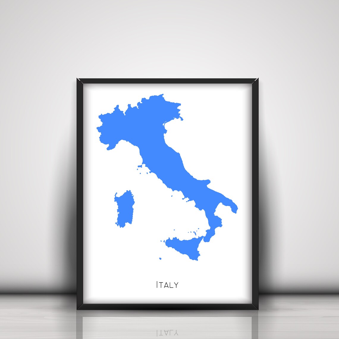 Map of Italy, Printable, Blue, Digital Download, High Resolution - Etsy